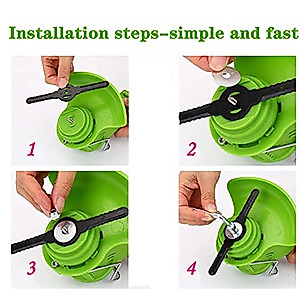 String Trimmer Head Blades Replace -20Pcs Plastic Lawn Mower Blades Grass Handheld Trimmer Head Replacement Cutter Garden Weed Replacement Blade for Cordless Grass Brushcutter (10 White + 10 Black)