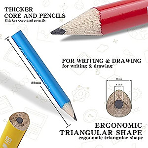 NatCot Triangular Fat Pencil For 2-8 Years Old Kids Use.10 Pencil With Pencil Sharpener And Eraser (Color)