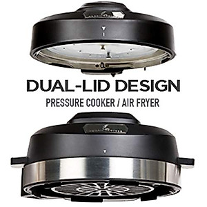 Emeril Everyday 6 QT Pressure Air Fryer, 5 Pc Accessory Pack, Silver