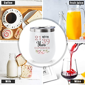 Jevuta 60th Birthday Gifts For Women, 60th Birthday Decorations, 60th Birthday Wine Tumbler, 60th Birthday Gift Ideas, Birthday Gift For Turning 60, 1963 Gifts For Women, Mom, Wife (12oz)