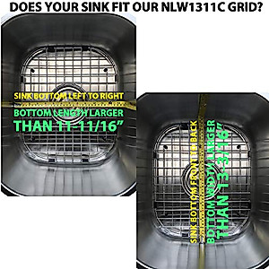 Serene Valley Sink Protector Grid 11-11/16" x 13-3/16", Centered Drain with Corner Radius 3-1/2", 304 Stainless Steel Material NLW1311C
