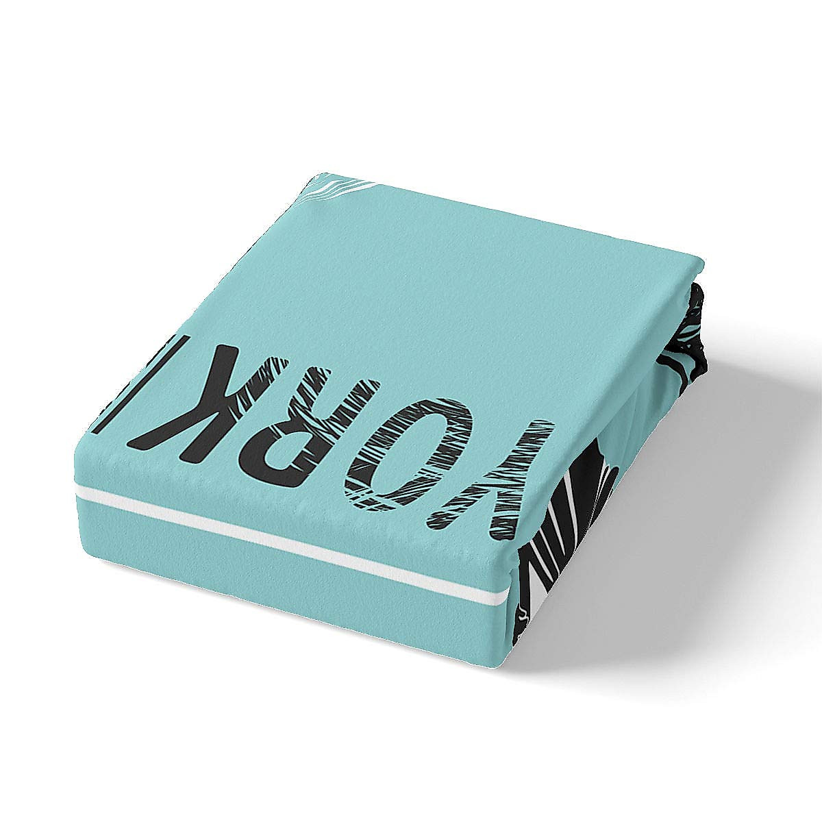 Erosebridal Statue of Liberty Bedding Set City Scape Comforter Cover Famous Attractions in New York USA Duvet Cover Set for Men Women, Teal 3 Pieces Bedding Set with 2 Pillow Shams, Full Size