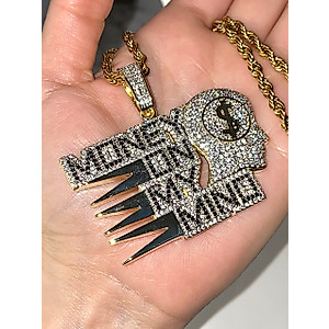 Shop-iGold Mens Womens 14k Gold Finish Jewelry Chain Pendant Set Grillz