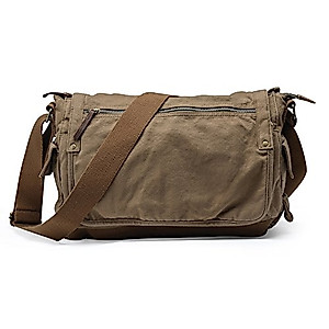 Gootium Canvas Messenger Bag - Vintage Cross Body Shoulder Satchel, Olive Brown