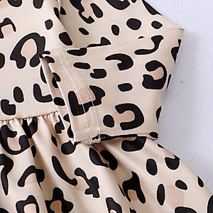 XUANHAO 18 Months Girl Clothes Toddler Girl Winter Clothes Ruffle Leopard Tops Denim Jeans Long Sleeve Pant Set 18-24 Months Girl Clothing