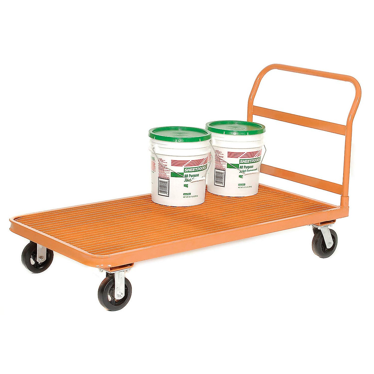 Global Industrial Depot Platform Truck, 4 Wheel, Steel Grating Deck, 60 x 30, 2000 Lb. Capacity