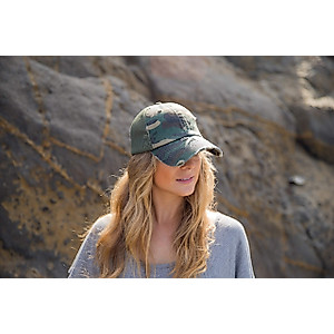 Funky Junque Unconstructed Low Profile Distressed Trucker Hat - Camo