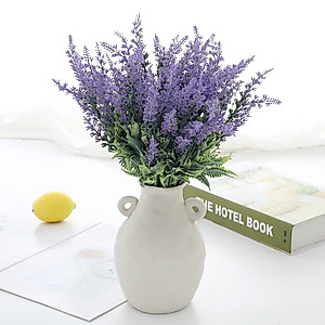 Grand Verde Lavender Artificial Flower Plants Faux Purple Bouquets Real-Touch DIY Home Decor Garden Patio Balcony Wedding Decoration, Bulk 8pcs