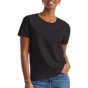 Hanes Essentials Oversized T-Shirt Pack, Cotton Tee for Women, Relaxed Fit, 3-Pack, Black