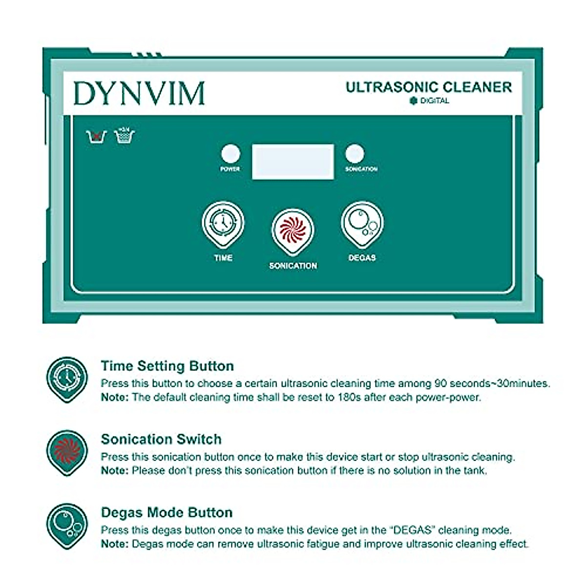 Ultrasonic Cleaner - DYNVIM 900ml Ultrasonic Jewelry Cleaner,Sonic Cleaner,Parts Cleaning Machine with Digital Timer for Cleaning Jewelry,Denture,Parts,Lab,Dental Tool,Eyeglasses,etc.