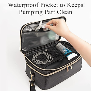 Wearable Breast Pump Bag Compatible with Momcozy, Elvie & Medela Pump in Style, Small Portable Container Case Bag for Working Moms, Holds Pump Accessories