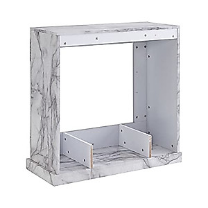 SEI Furniture Dendale Faux Marble Electric Fireplace, White-Gray Veining