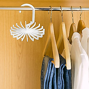 DEFUTAY Belt Hanger Scarf Tie Rack Holder Hook, 2 PCS Hangers for Closet,360 Degree Rotating Closet Clothes Hangers with 20 Claws for Hanging, Scarf,Hats, Towels,Bags, Shoes,Ties