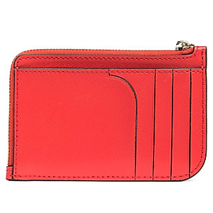 Kate Spade New York womens unisex Leather Medium L-Zip Card Holder Keychain, Gazpacho