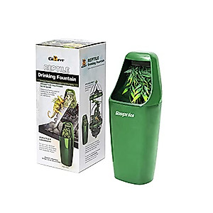 Giangarden Reptile Water Dispenser Automatic System Circulation Chameleon Drinking Fountain Water Dripper for Lizard, Snake, Gecko, Tortoise, Bearded Dragon with 3 Replaceable Carbon Pads(800ml/27oz)