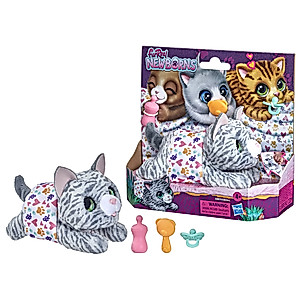 FurReal Newborns Kitty Interactive Animatronic Plush Toy: Electronic Pet with Sound Effects and Closing Eyes, for Kids Ages 4 and up