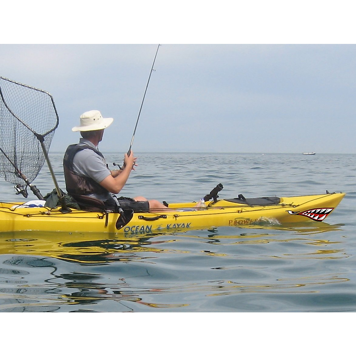 Shark Teeth Mouth Reflective Decals Graphics Sticker Fishing Boat Canoe Car Truck Kayak Decals Accessories,14.8 x 5.0 inches