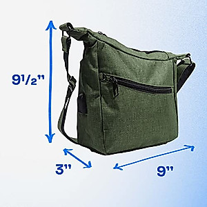 Nupouch Crossbody Anti-theft Bag Adjustable Strap USB Charging Port (Light Blue)