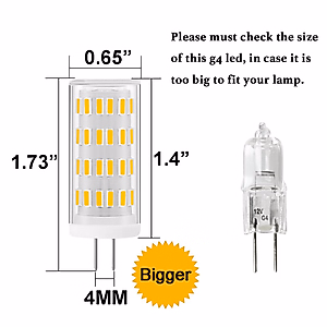 Yosenmi G4 LED Bulb 5W, 12V-24V 40W G4 Halogen Bulb Equivalent, Natural Daylight White 4000K, Non-Dimmable JC Type Bi-Pin Base G4 Light Bulb 10-Pack