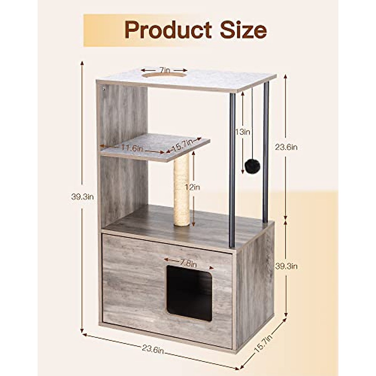 Self Cleaning Cat Litter Box, Automatic Litter Box Wi-Fi Enabled Smart Robort with 24H App Remote Control, Low Noise, Odor Removal, 78L Large Space for Multiple Cats