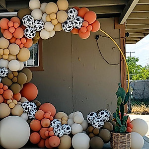 Western Cowboy Balloon Arch Garland Kit,152 pcs Brown White Sand Orange Nude Balloons Cowboy Boots Foil Balloons for Cowgirl Cowboy Birthday Party Decorations Retro Horse Rodeo Baby Shower Backdrop