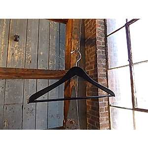 NAHANCO 8217CHHU Flat Wooden Suit Hanger with Chrome Hook, 17", Black (Pack of 25)