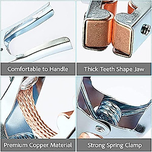 Utoolmart 300 Amp Arc Welding Ground Clamp, Electroplated Welding Earth Clip for Manual Welder Copper Grip Clip Clamp Heavy Duty, US Type