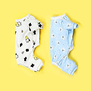 2 Pieces Dog Pajamas Cute Printed for Cotton Puppy Clothes Holiday Festival Party Dogs Costumes Doggie Shirts Cat Outfits Dog Sweatshirt for Small Dogs Cats Boy Girl Clothes