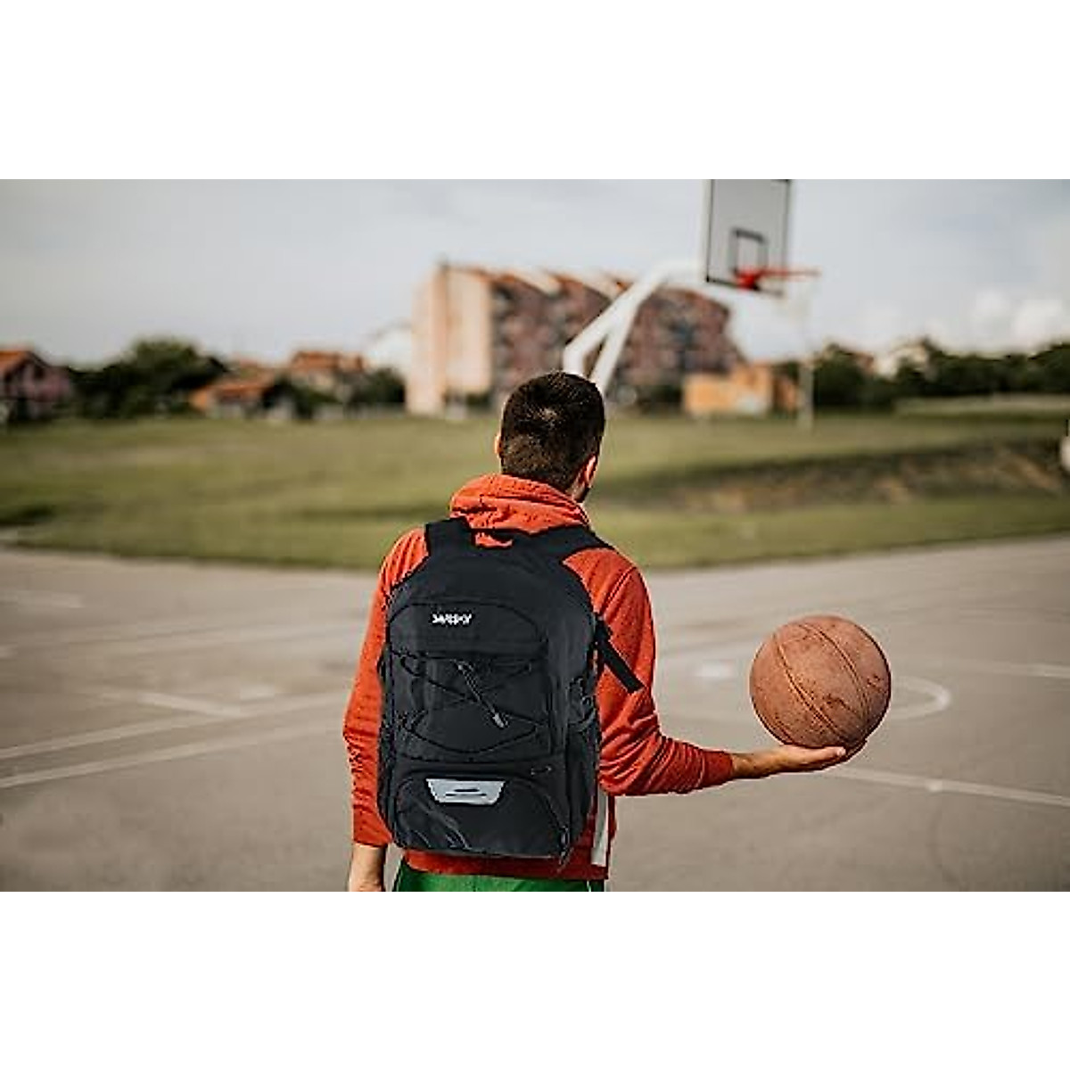 DAFISKY Basketball Backpack with Ball Compartment – Large Basketball Bag with Shoes compartment Sports Equipment Bag for Soccer Ball,Volleyball,Gym,Outdoor,Travel(black)