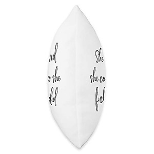 Inspirational Swear Word Quote - ElizaDesigns She Believed She Could So She Fucking Did Funny Quote Throw Pillow, 16x16, Multicolor