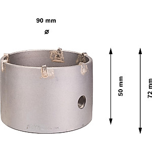 Bosch 2608550615 "Core Cutter" SDS Plus 9 Hollow Annular Bit, Silver, 90 x 50 x 72 mm