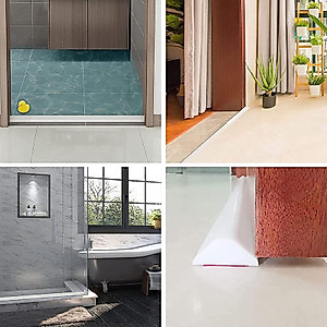 KFJZGZZ Collapsible Bath Shower Barrier,Shower Threshold Water Dam,Bathroom Water Stopper Flood Shower Barrier,Silicone Sink Water Splash Guard for Kitchen and Bathroom Dry and Wet Separation