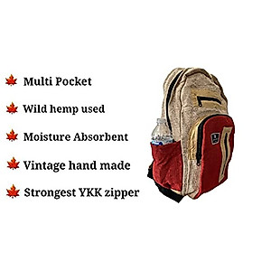 Zillion Craft Classic Back Pack from Himalayan core Hemp Fiber. Best fit for School College and Outdoor Activities with Comfort and Style.Hand Made Hemp Backpack with Unisex Design
