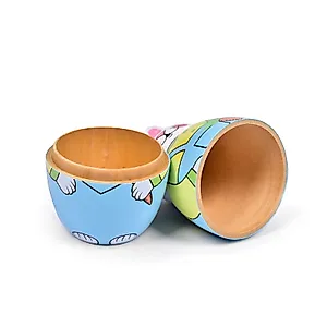 HYSIGUAN Easter Bunny, Handmade Easter Wooden Toys for Toddlers, 5 Pcs Russian Nesting Dolls, Special Easter Eggs Decoration for Home, Gifts, Table, Bedroom, Kitchen (Rabbit)