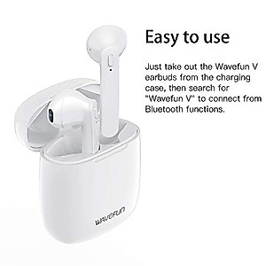 WAVEFUN Wireless Earbuds, Bluetooth Earbuds Bluetooth Headphones with Microphone Waterproof True Wireless Earbuds Stereo Sound Deep Bass Crystal-Clear Calls Headset for Sports Workout Home Office