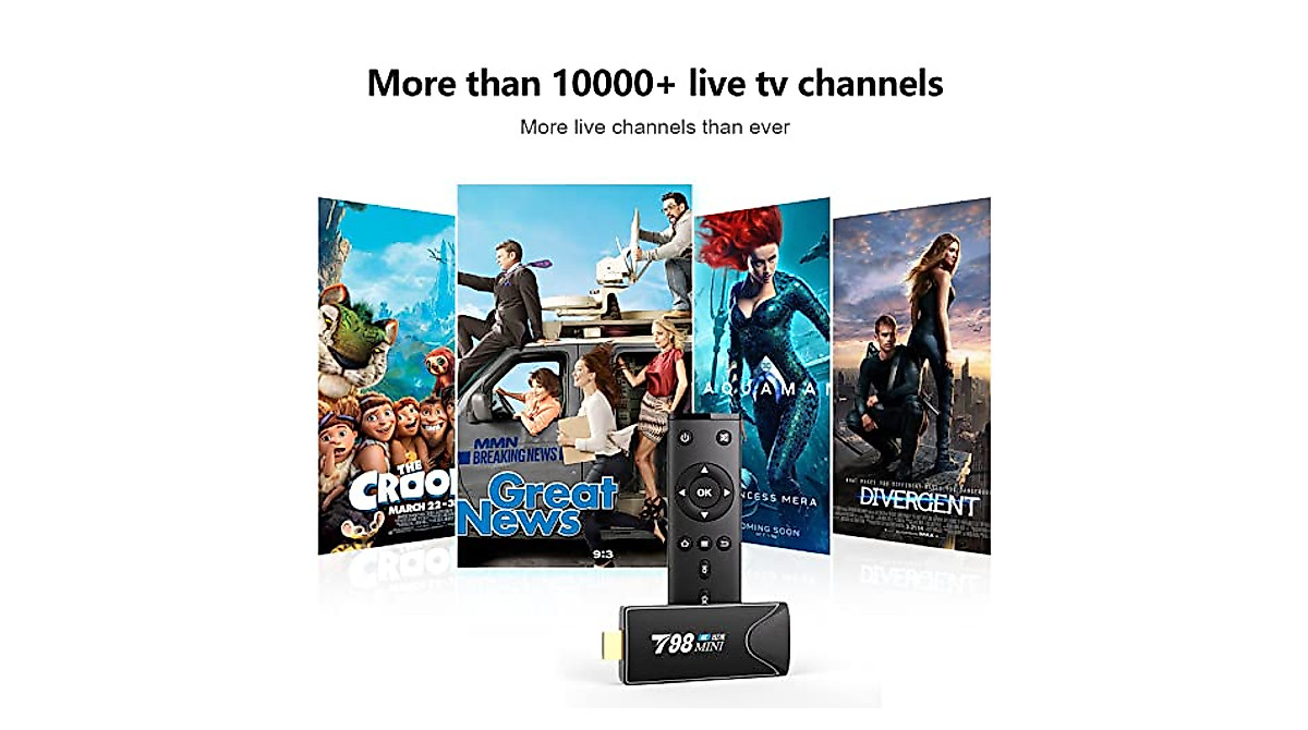 IPTV Box Stick with 10000 Channels & Dual Band Wi-Fi