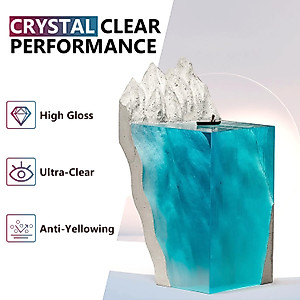 Epoxy Resin 1 Gallon Kit, Crystal Clear Epoxy Resin High Gloss, Easy Mix 1:1 Bubbles Free Art Resin for Coating and Casting, Countertop, Table Top, River Tables, Jewelry, Craft DIY, Molds
