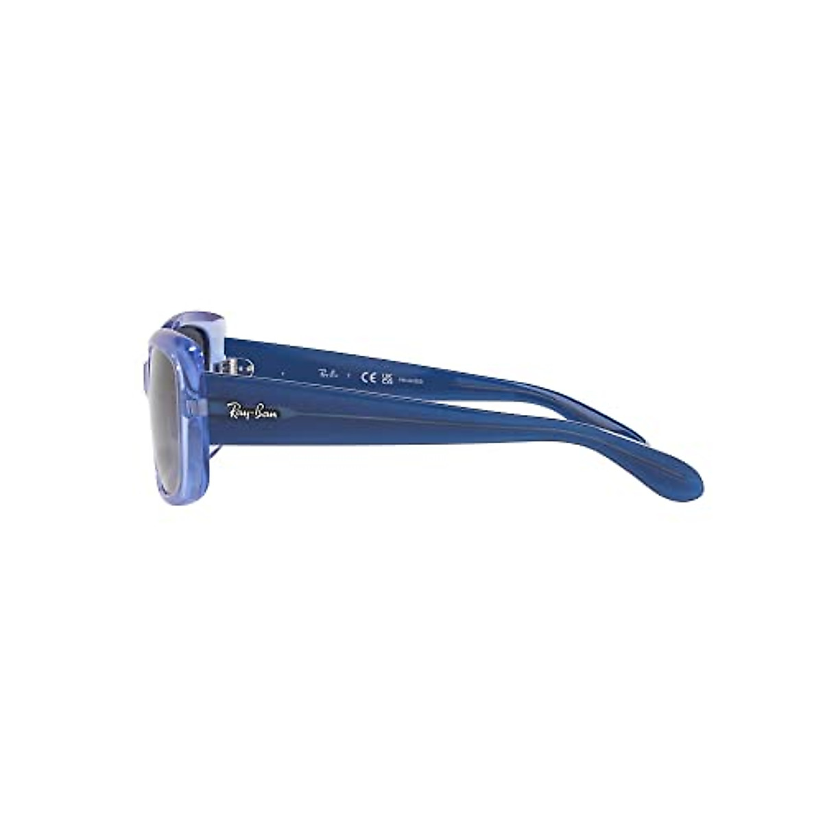 Ray-Ban Women's RB4389 Square Sunglasses, Transparent Light Violet/Blue Gradient Polarized, 55 mm