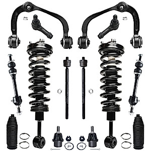 Detroit Axle - 14pc Front Suspension Kit for 4WD 2005-2008 Ford F-150, 2006-2008 Mark LT 2 Upper Control Arms with Ball Joints 2 Lower Ball Joints 2 Struts Replacement 2 Sway Bars 4 Tie Rod 2 Boot