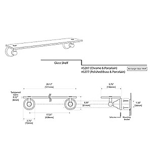 Gatco 5287 Franciscan Glass Shelf, Chrome