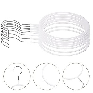 Cabilock 24pcs Circle Shawls Organizing Steel and for Organizer Hanger Wardrobe Belt Bathroom Save Neckties, Saver Pashminas Scarves, Clothes White Non Rack Scarf Clo Accessories