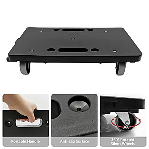 WBJKZJD Furniture Mover with Wheels, Heavy Duty Moving Dolly Interlocking Design Small Flat Dolly Cart 16 Inch Furniture Dolly, Black (1)