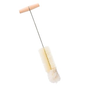 Redecker Bottle Brush with Beechwood Grip, for Soda Bottles/Jars/Specialty Glassware, Tampico Fiber and Wool Bristles, 14 Inches Long, Made in Germany