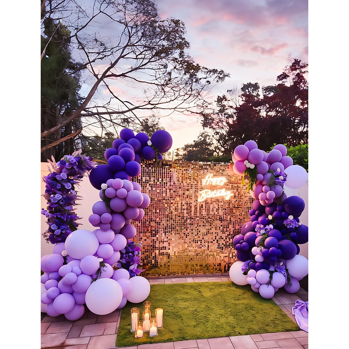 Purple Balloons Garland Arch Kit,132pcs Lavender Lilac Balloons Different Sizes 18/12/10/5 Inch,Pastel Purple Balloons for Graduation Birthday Baby Shower Wedding Party
