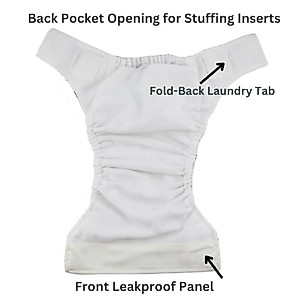 KaWaii Baby Reusable Newborn Cloth Diapers, Waterproof Washable Pocket Nappy, 6 Diapers + 12 Diaper Inserts Boys Girls 6–22 Pounds/0-18 Months