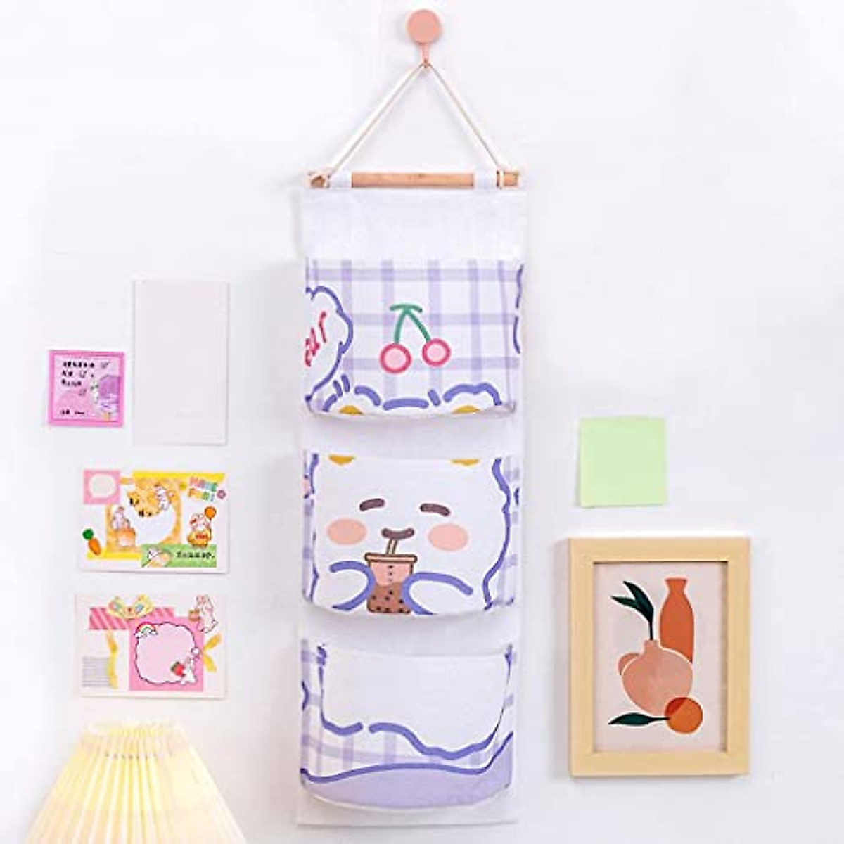 Leefasy Stylish 3 Wall Door Hanging Storage Bag Organizer Waterproof Closet Pouch for Small Accessory Toys Decor,
