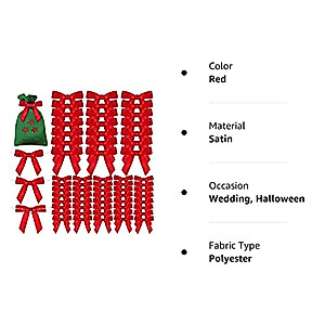 100 Pieces Twist Bow Satin Twist Tie Bows 5/8 Inch Bows for Halloween Wedding Crafts Wrapping Small Bows Candy Treat Bags Decoration(Red,5/8 Inch)