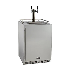 Kegco Kegerator 24" Wide Dual Tap Stainless Steel Undercounter Beer Dispenser HK38SSU-2