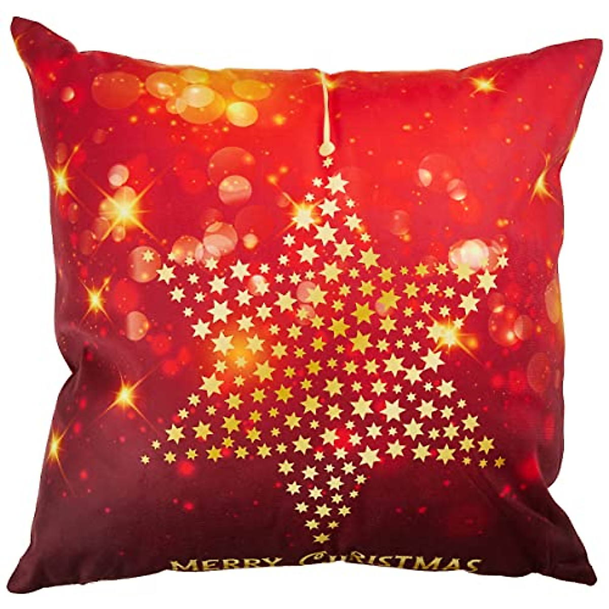 Violet Linen Seasonal Xmas Christmas Holiday Harmony Pattern, Polyester, Super soft feel faux suede fabric, digital print, Stars, 18 Inch x 18 Inch, Square, Decorative Accent Throw Pillow