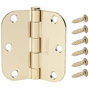 Everbilt 3 in. Satin Brass 5/8 in. Radius Door Hinge